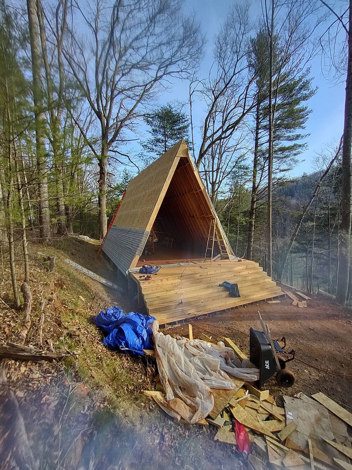 Modified A Frame Cabin Construction