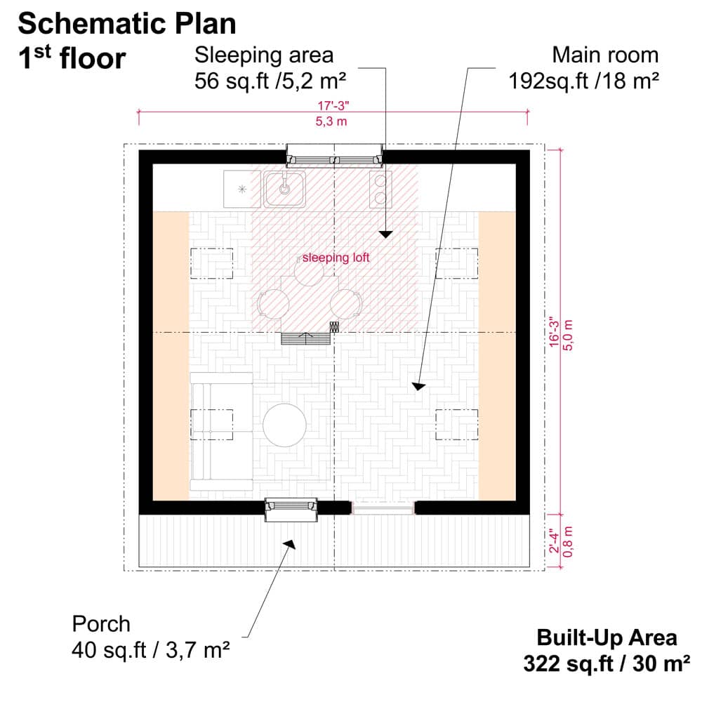 Prefabricated Cabin Tent Floor Plan