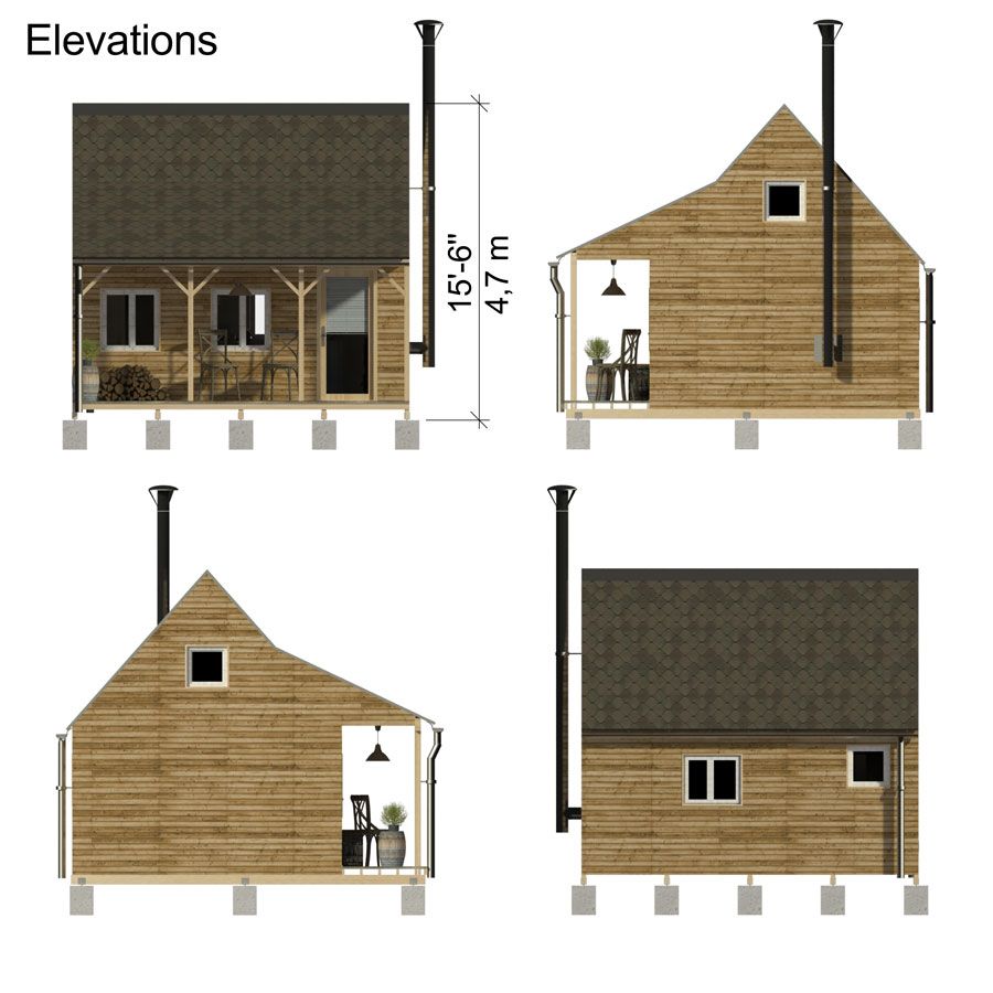 Basic Cabin Plans Country Small & Cheap To Build Open Floor Plans