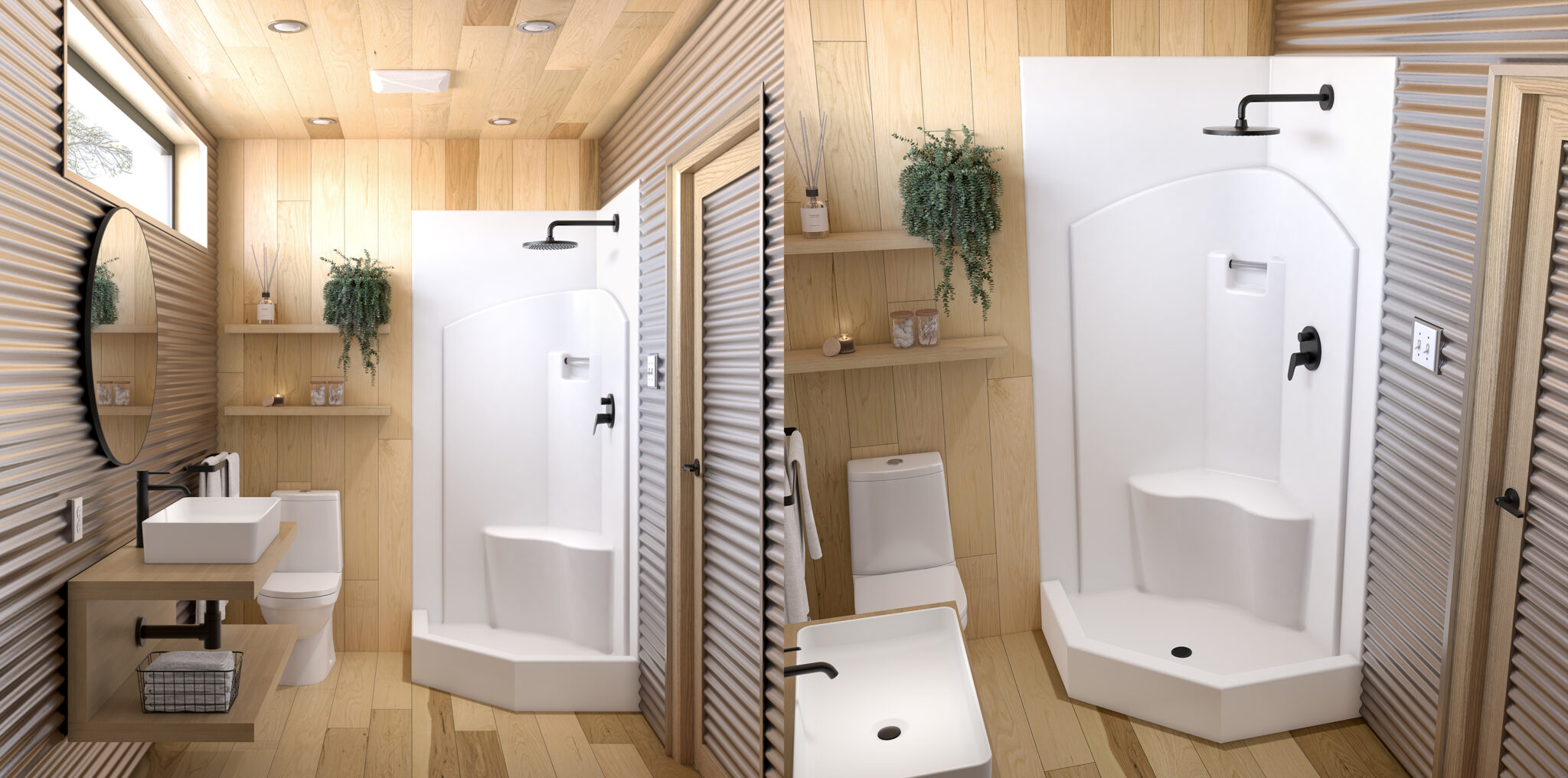 Functional Showers in a Tiny Home - Small Wooden House Plans | Micro ...